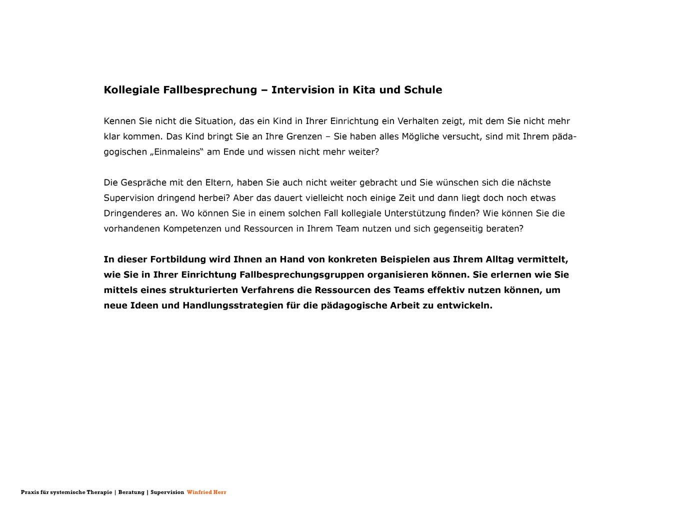 Systemische Praxis Winfried Herr